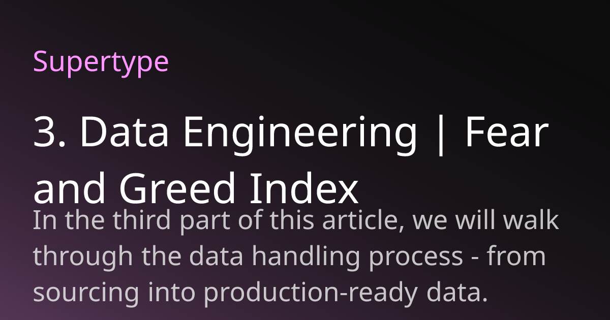 3. Data Engineering | Fear and Greed Index | Supertype