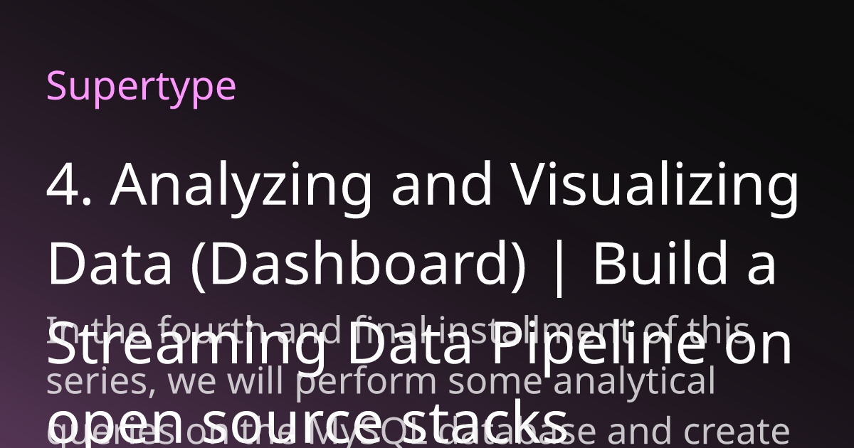 4 Analyzing And Visualizing Data Dashboard Build A Streaming Data 1517