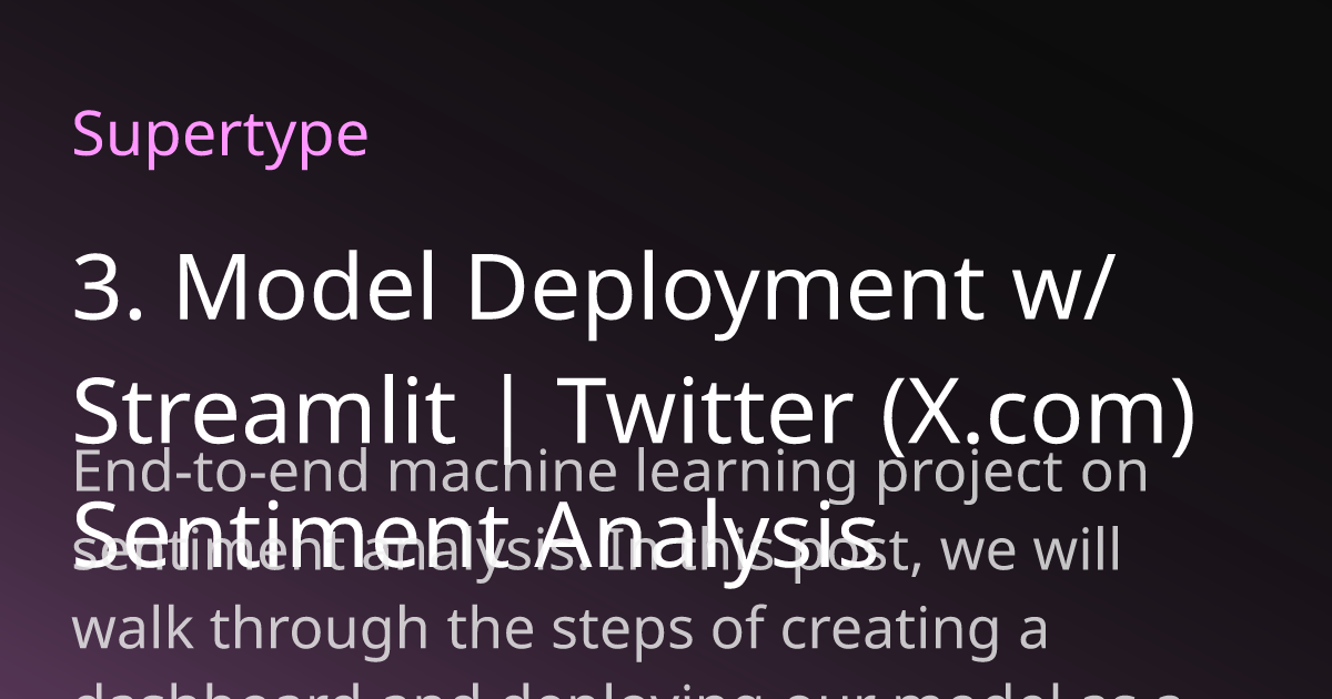 3 Model Deployment W Streamlit Twitter Sentiment Analysis